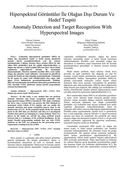 Pdf Anomaly Detection And Target Recognition With Hyperspectral Images