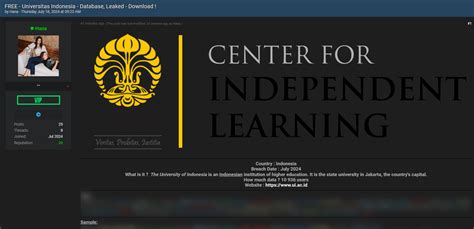 Threat Actor Has Allegedly Leaked The Database Of University Of Indonesia