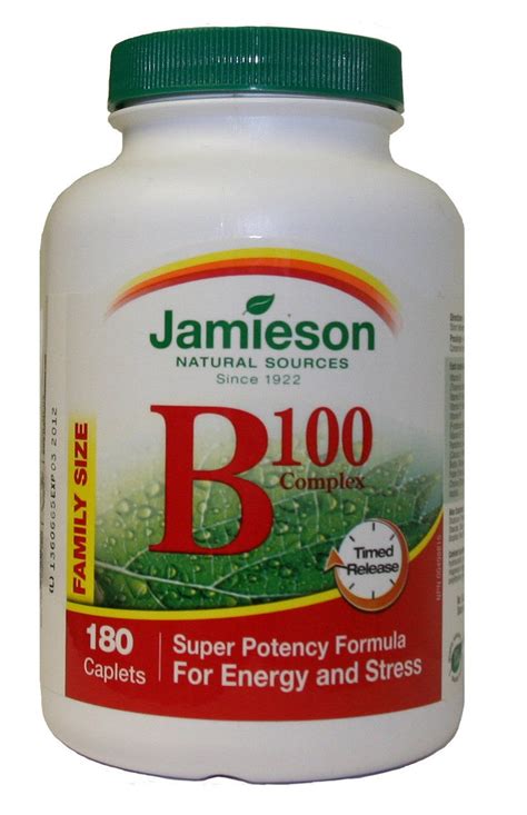 Jamieson Vitamin B Complex 100mg Timed Release 180caplets {canadian}