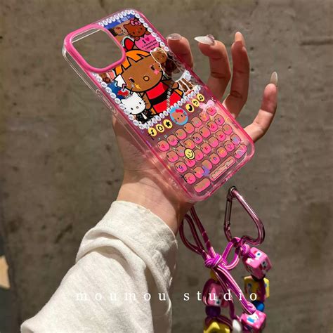 💓태닝 고양이 갸루상💓 손목스트랩 범퍼케이스 아이폰케이스 유니크 특이한 15프로맥스 14프로맥스 13프로맥스 12프로맥스 귀여운 키치 감성 레트로 에이블리