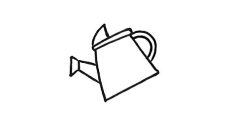 给土地里的树苗浇水简笔画教程 哇图网