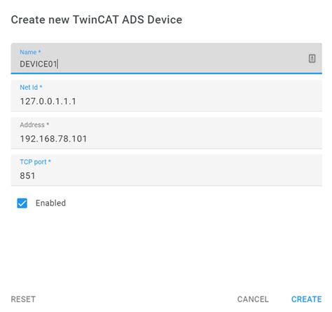 Set Up A Twincat Ads Device Energy Machines Cloud