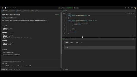 680 Valid Palindrome Ii Java Youtube
