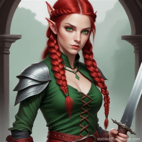 Half Elf Rogue With Dagger Stable Diffusion Online