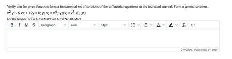solved verify that the given functions form a fundamental