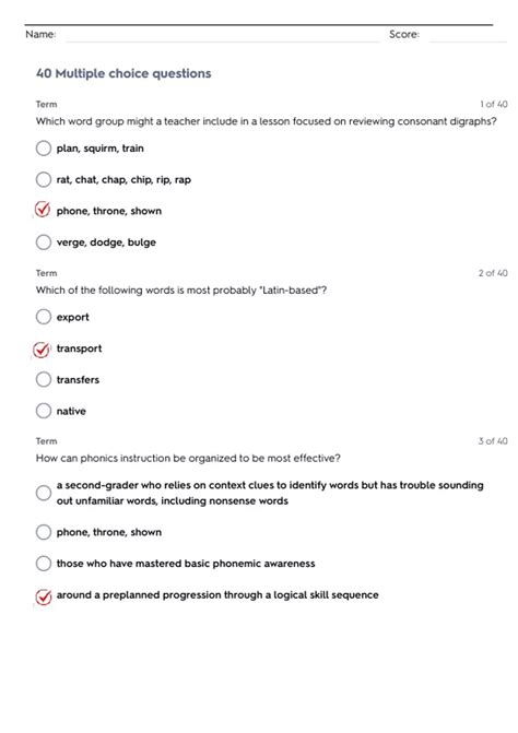 Letrs Units 1 4 Posttest Questions And Answers Letrs Stuvia Us