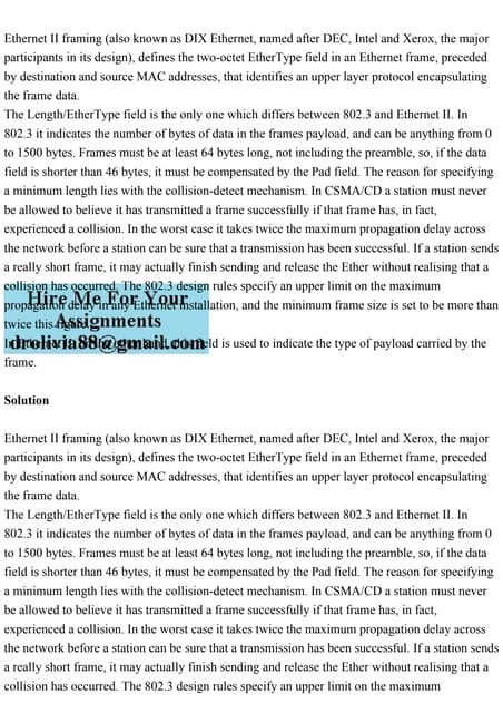 Ethernet Ii Framing Also Known As Dix Ethernet Named After Dec In Pdf