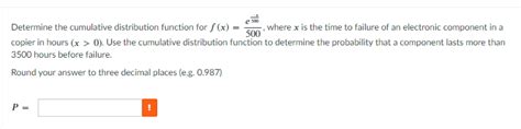Solved Determine The Cumulative Distribution Function For Chegg Com