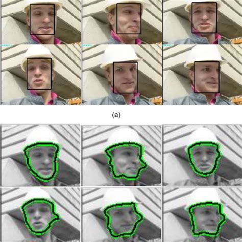 Tracking Result Of Man Sequences A Using Mean Shift Tracking B
