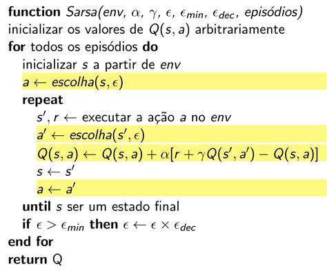 Algoritmo Sarsa Abordagem On Policy Aprendizagem Por Reforço