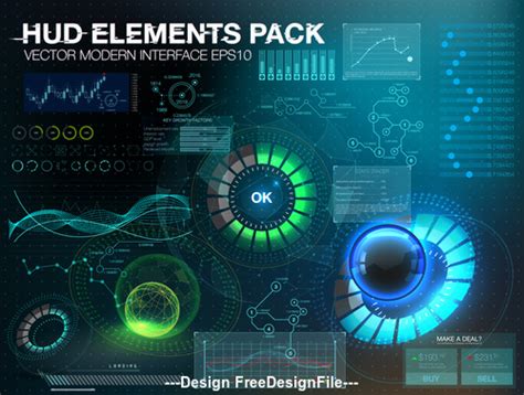 Hud Elements Pack Backgrounds Vector 03 Free Download
