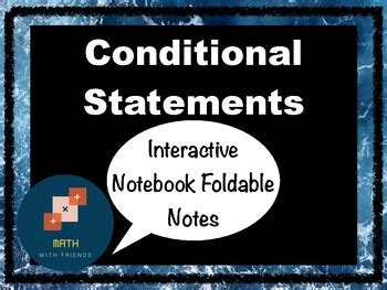 Conditional Statements Interactive Notebook Foldable Notes Video Included