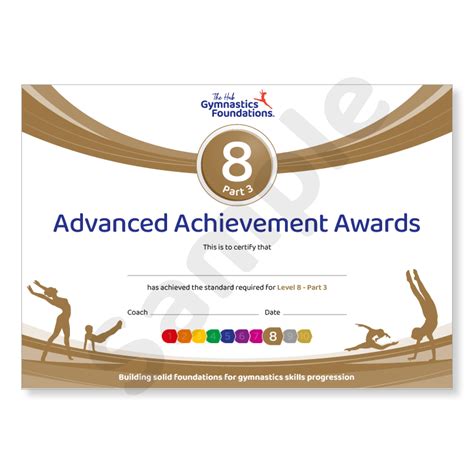 Level 8 Part 3 Bronze Pack Of 10 Certificates The Hub Gymnastics Foundations