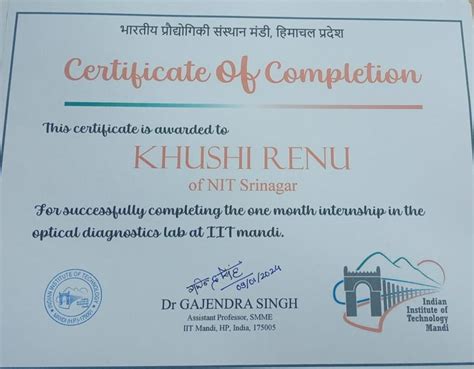 Khushi Renu On Linkedin Iitmandi Imageprocessing Internship