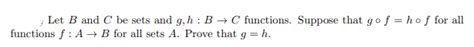 Solved Let B And C Be Sets And Ghb→c Functions Suppose