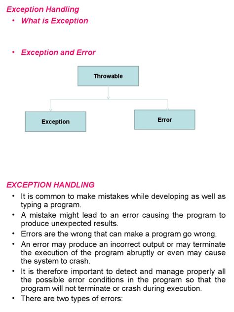 What Is Exception Throwable Pdf Class Computer Programming Parameter Computer Programming