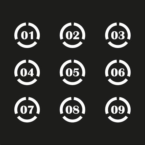 Premium Vector Numbers In Circles For Concept Design Circle Frame Set Vector Illustration