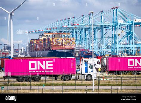 The Seaport Of Rotterdam Netherlands Deep Sea Port Maasvlakte 2 On