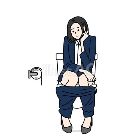 Free Vectors A Working Woman Sitting On The Toilet