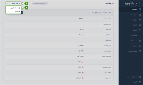 سربرگ صورتحساب ها در پنل مدیریت اسکای‌روم