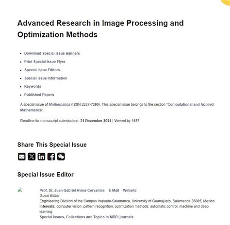 Mathematics Mdpi On Linkedin Imageprocessing Optimization