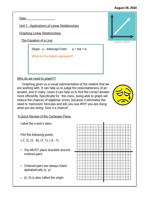 Mpm 2d Graphing Linear Relations Pdf Elementary Mathematics Mathematical Concepts