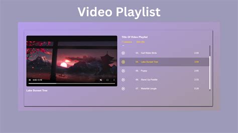 Video Playlist Using Html Css And Javascript With Source Code