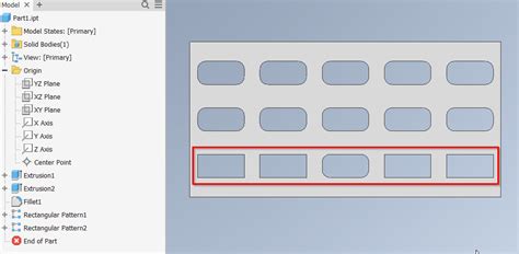 First Row Of Pattern Occurrences Differs From The Other After Editing In Inventor Part