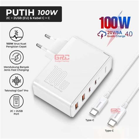 Jual Adapter Charger GaN2Pro BASEUS USB Type C PD Super Fast Charging 100W Di Seller IsGone