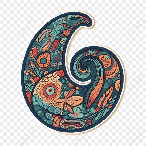 꽃 무늬의 화려한 디자인으로 문자 E의 디자인 벡터페이즐리상표 Png 일러스트 무료 다운로드 Lovepik