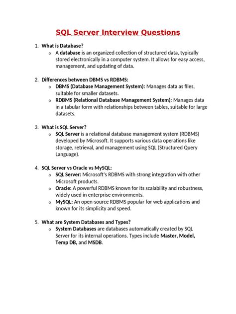 Sql Server Interview Questions Pdf