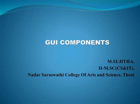 Gui Components In Java Pptx Programming Languages Computing