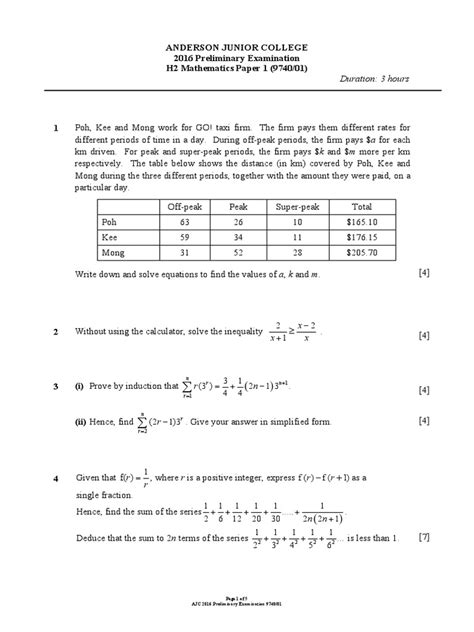 2016 ajc h2 jc2 prelim paper 1 questions pdf differential