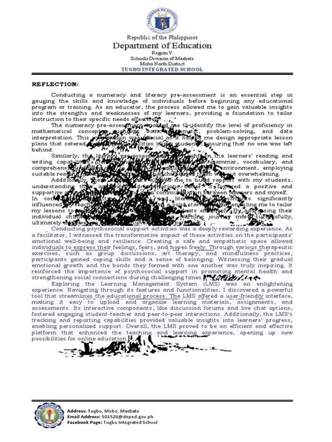 Reflection Lac 2023 Pdf Learning Educational Assessment