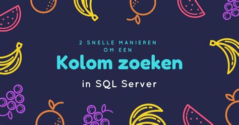 Kolom Zoeken In Een Database SQLBlog Nederland Kolom Zoeken In Een Database SQLBlog Nederland
