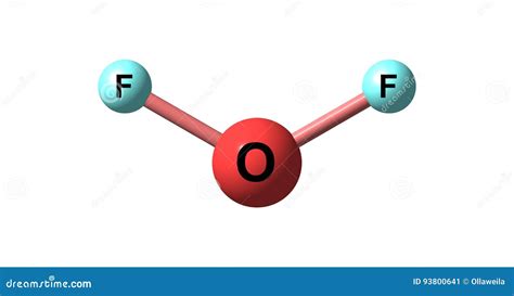 Oxygen Difluoride Molecular Structure Isolated On White Stock