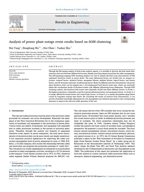 Analysis Of Power Plant Outage Event Results Based On Som Clustering
