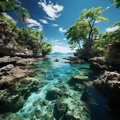 Premium Photo Azure Horizons Tropical Landscape Photo