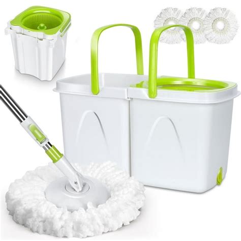 Masthome Spin Mop With Mop Buckets Wringer System For Floormop Set