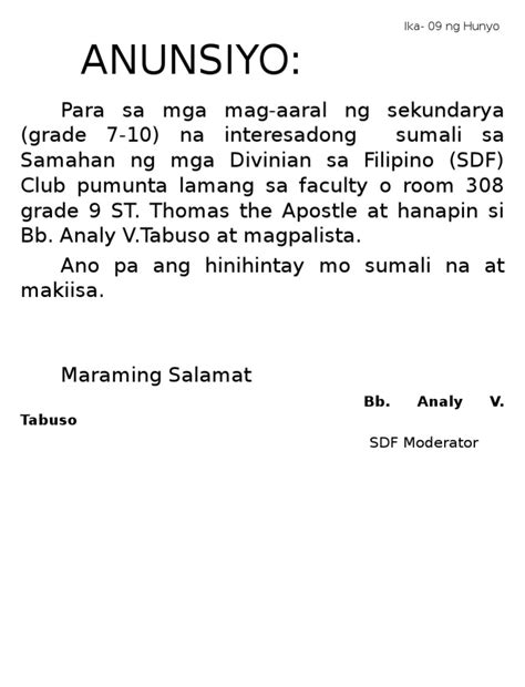 Anunsyo Pdf