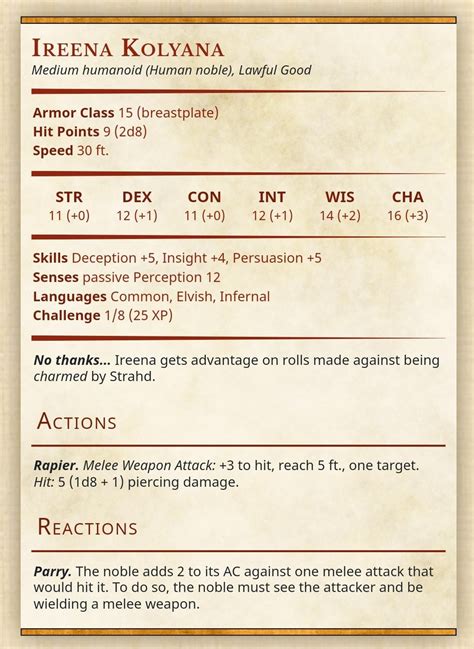 Ismark And Ireena Stat Blocks Rcurseofstrahd