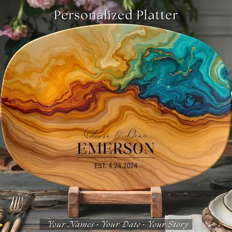 Wooden Platter Serving Plate Etsy