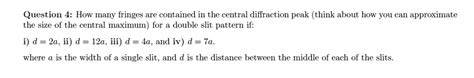 Question 4 How Many Fringes Are Contained In The Central Diffraction Peak Think About How You