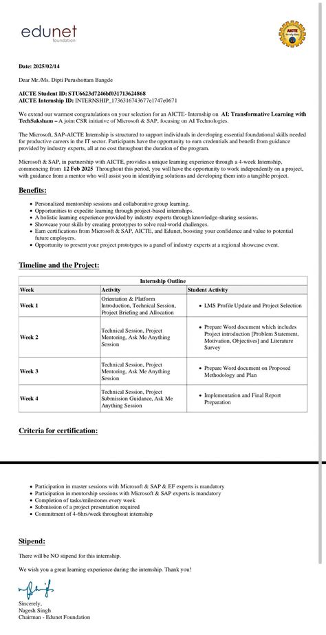 Techsaksham Microsoft Sap Aicte Aiinternship Futureofai Womenintech… Dipti Bangde