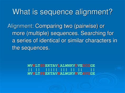 Ppt Pairwise And Multiple Sequence Alignment Lesson 2 Powerpoint Presentation Id1316185