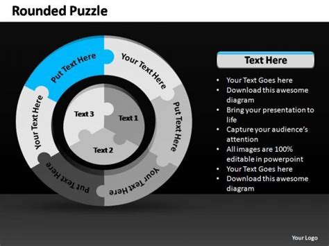 PowerPoint Process Strategy Rounded Puzzle Ppt Designs