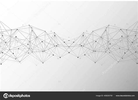 Geometric Abstract Background With Connected Line And Dots Structure Molecule And Communication