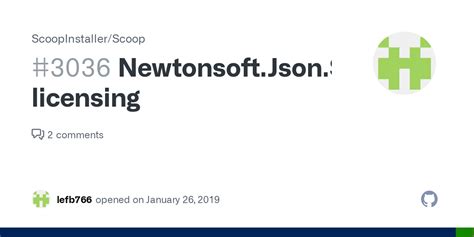 Newtonsoftjsonschema Licensing · Issue 3036 · Scoopinstallerscoop · Github