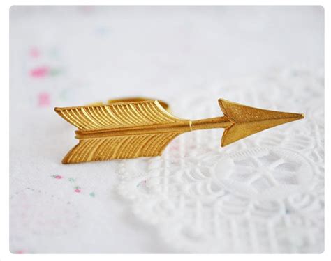 Gold Arrow Ring Adjustable Brass Arrow Ring