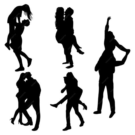 Premium Vector Hand Drawn Couple Silhouette